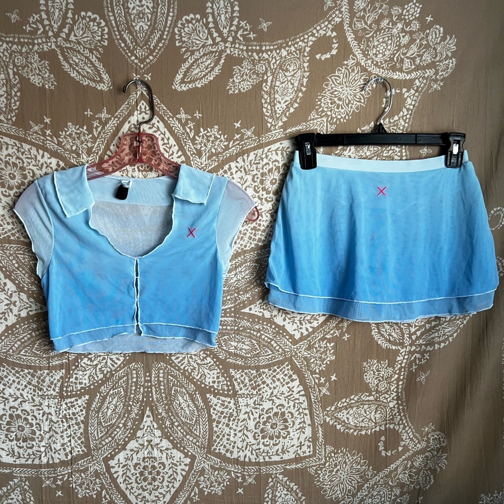 Boutine La Sheer Matching Cover-Up Set In Blue - Gem